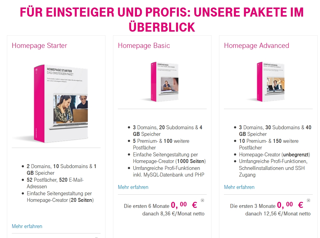 Telekom Webspace Pakete für WordPress nicht geeignet – Dormaweb Online ...